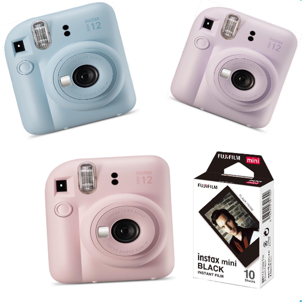 Câmera Instantânea Fujifilm Instax Mini 12 + Filme Black | Shopee Brasil