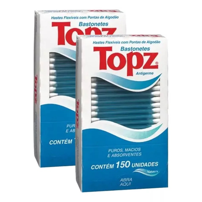 Hastes Flexíveis Topz Caixa 150 Unidades KIT C/2 UNIDADES | Shopee Brasil