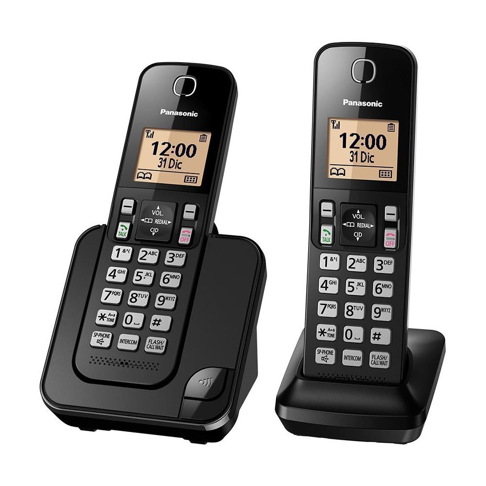 Telefone Sem Fio Panasonic KX-TGC352 2 Bases 110V - Preto | Shopee Brasil