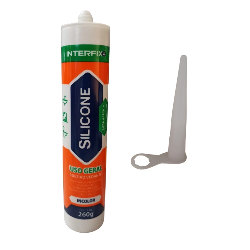 ADESIVO DE SILICONE ACETICO INTERFIX 260G INCOLOR USO GERAL | Shopee Brasil