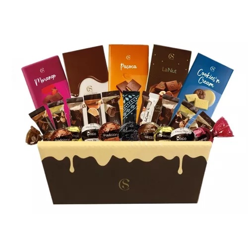 Cesta De Chocolates P/Presente ou Amigo Secreto Cacau Show 25 unidades ...