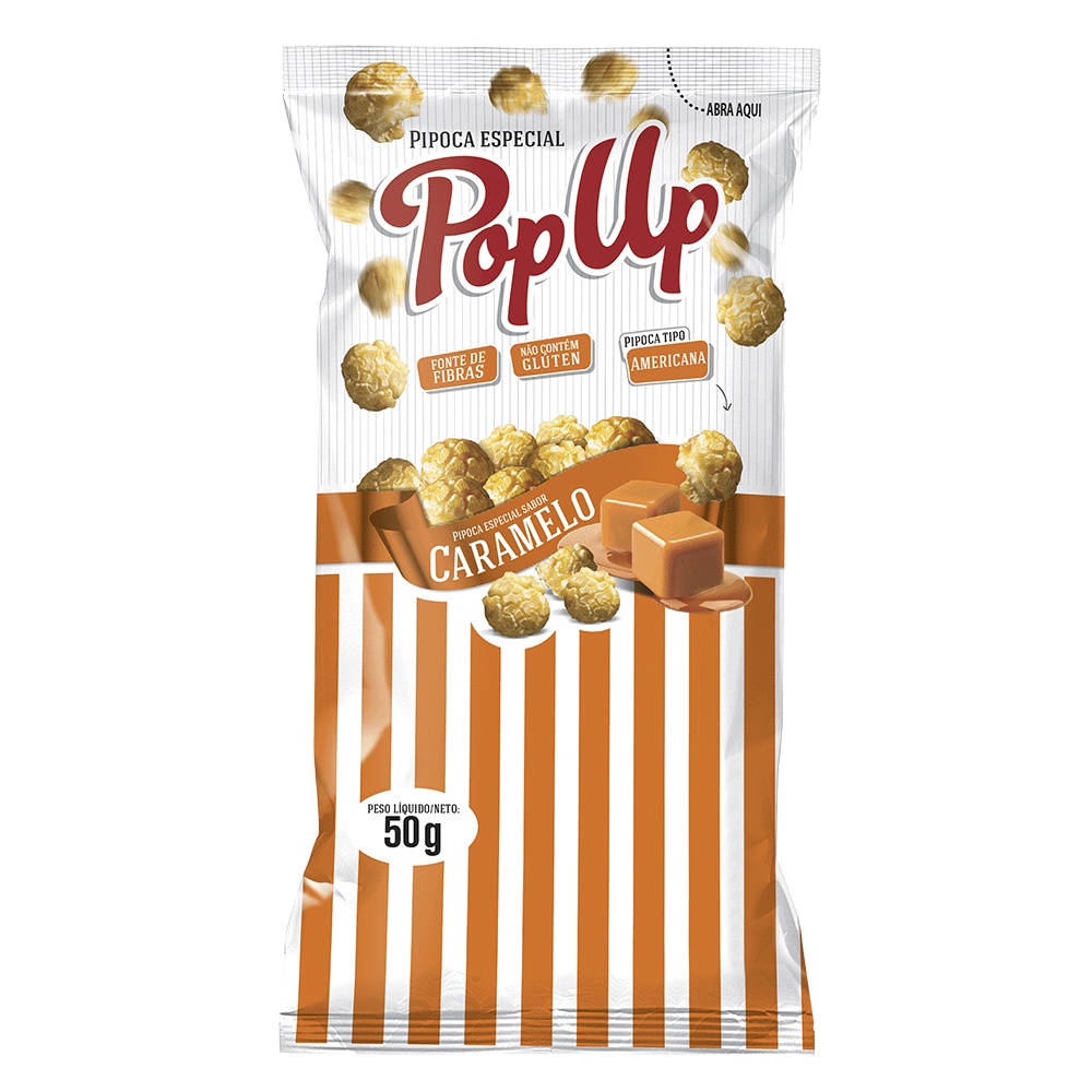 Pipoca Pop Up Caramelo 50g | Shopee Brasil