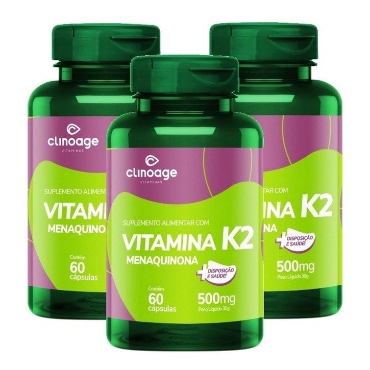 Kit 3 Vitamina K2 Menaquinona-7 - 60 Capsulas | Shopee Brasil