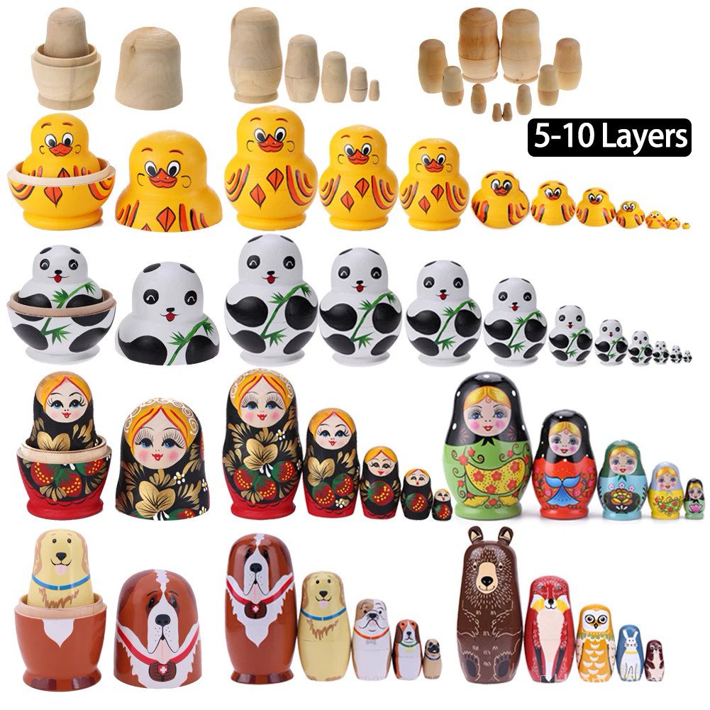 Bonecas De Madeira Matryoshka Brinquedos Meninas Russo Bonecas De ...