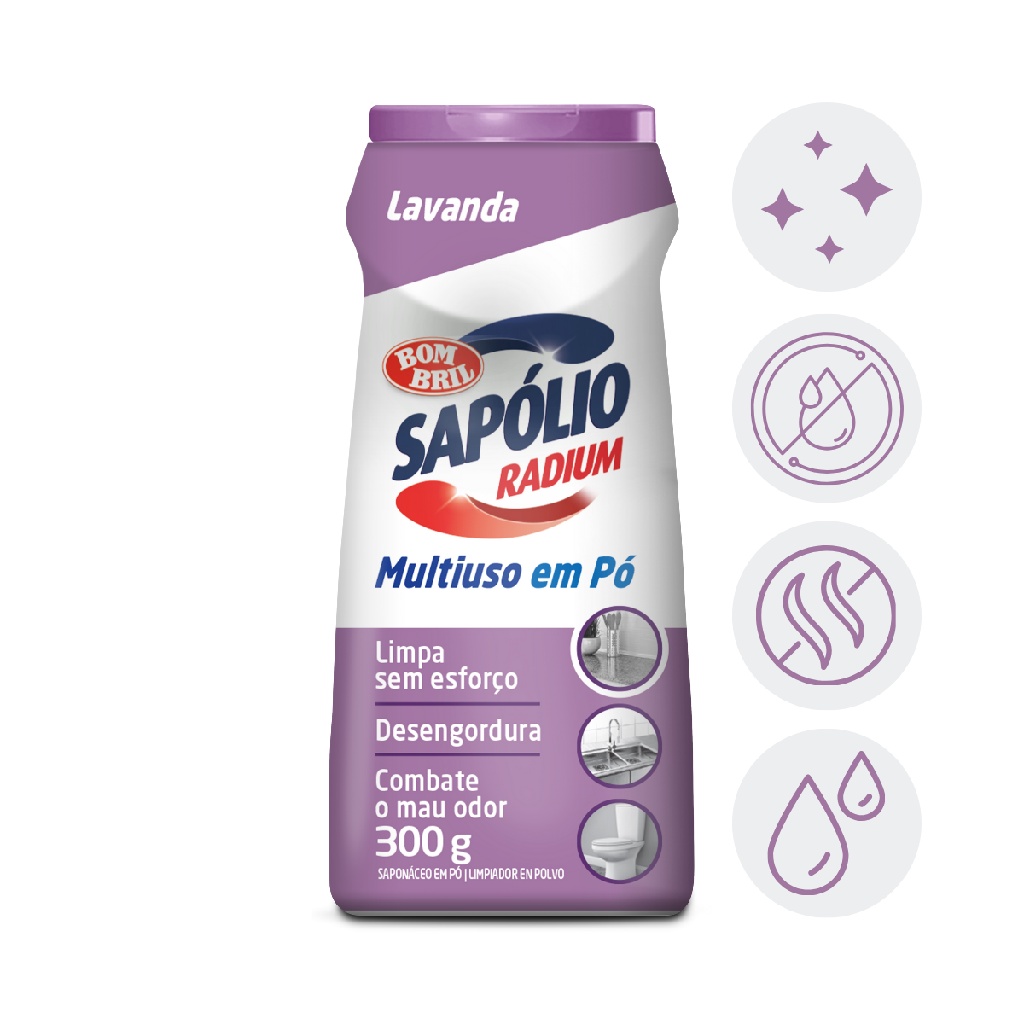Limpador Lavanda Saponaceo Po Sapólio Radium Bombril 300G | Shopee Brasil