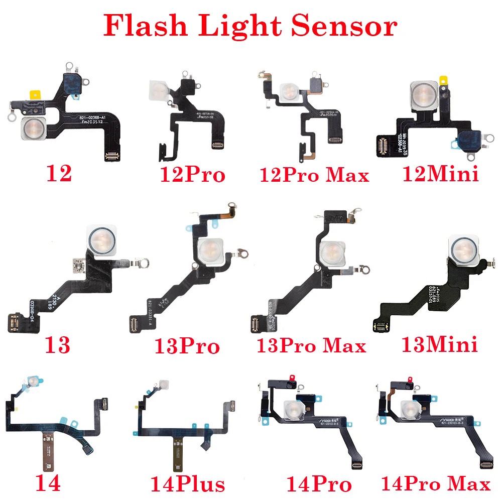 LED Flash Light Sensor Flex Cable Substituição Para iPhone 11 12 13 14 ...