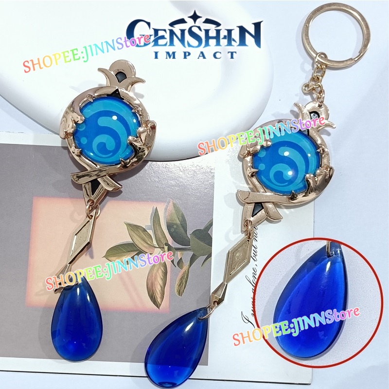 - JINN-Genshin Impact VISION Fontaine Water God FURINA Chaveiro Broches ...