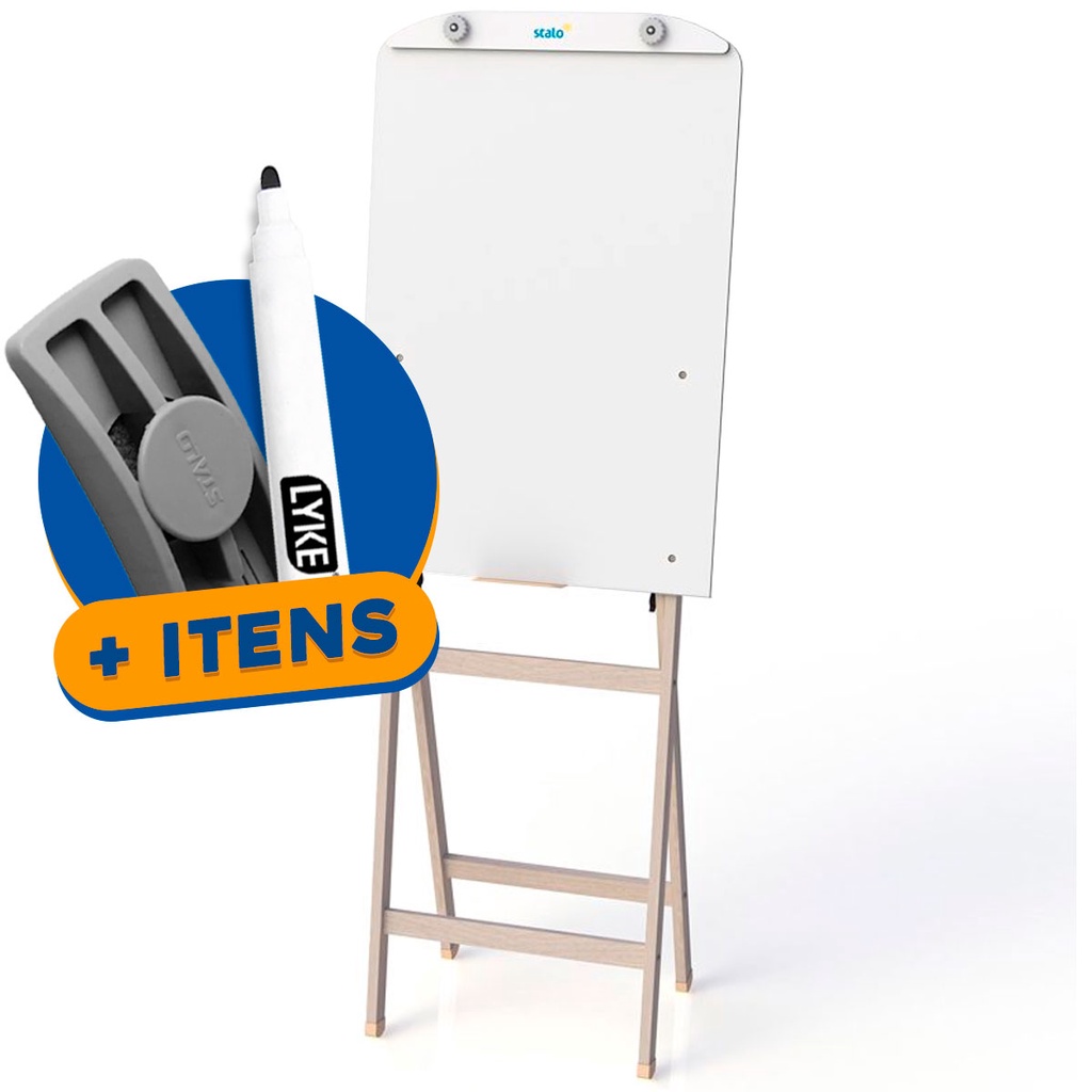 Flip Chart Quadro Branco Soft Lousa Cavalate Pregar + Caneta e Apagador ...