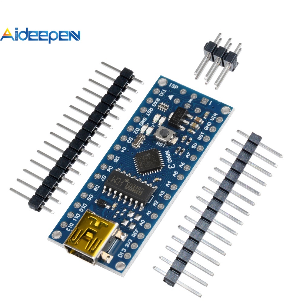 AIDEEPEN [SHIPPING] Arduino Nano V3.0 CH340C ATmega168 Placa-Mãe mini interface USB Sem ...