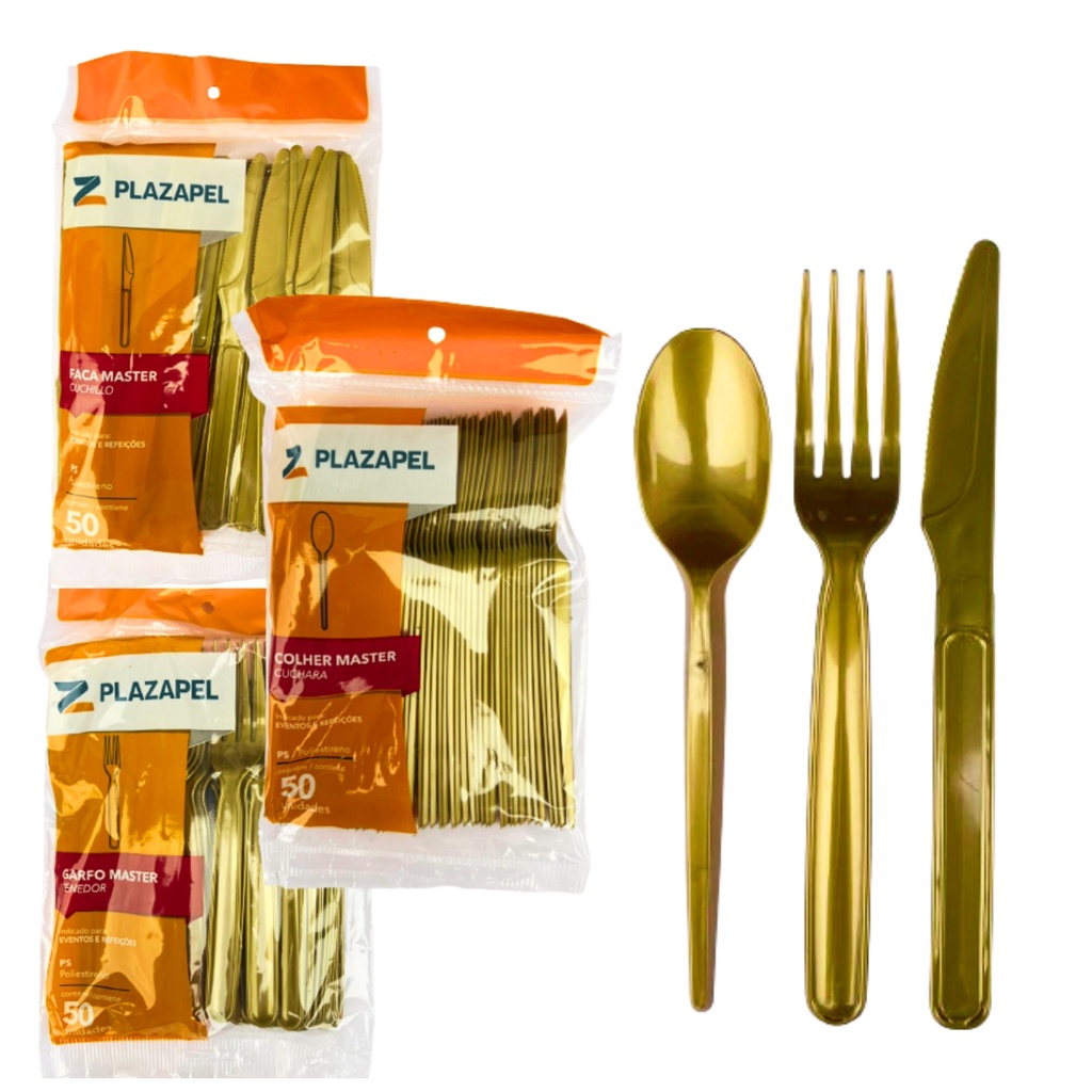 Kit 150 Talheres Descartável Plastico Facas Garfos Colheres Reforçada ...