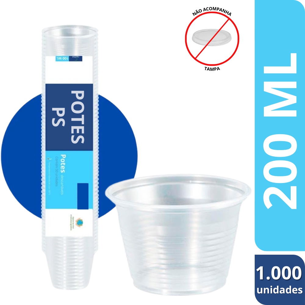 POTE PS COPOPLAST 200 ML CAIXA 1000 UN ( 20X50 ) | Shopee Brasil