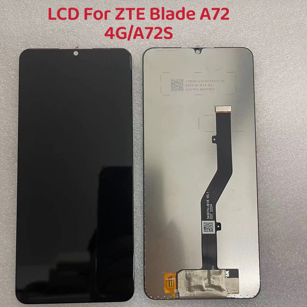 6.75 " LCD Para ZTE Blade A72 4G A7040 Display Tela De Toque Digitador Assembléia Lâmina A72s ...