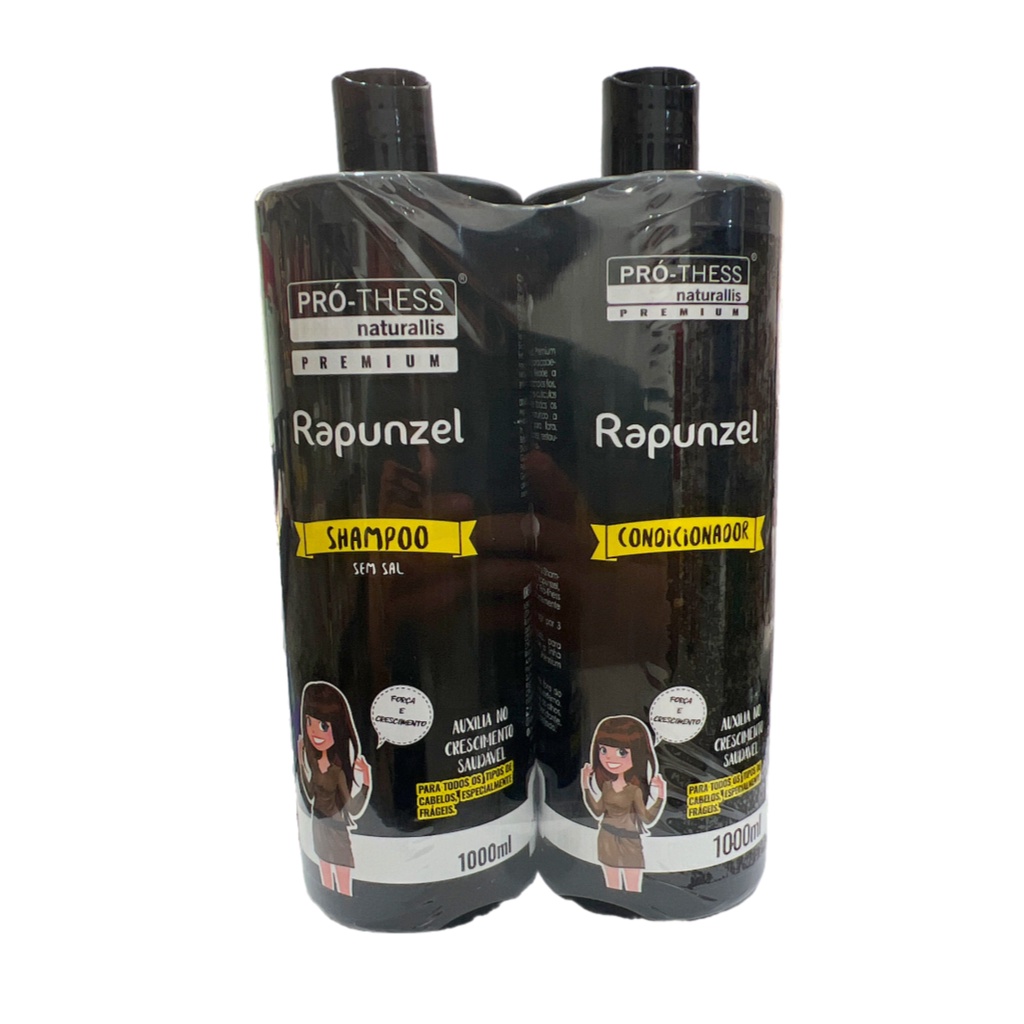 Kit Rapunzel Shampoo e Condicionador 1L Crescimento Capilar Pro Thess ...
