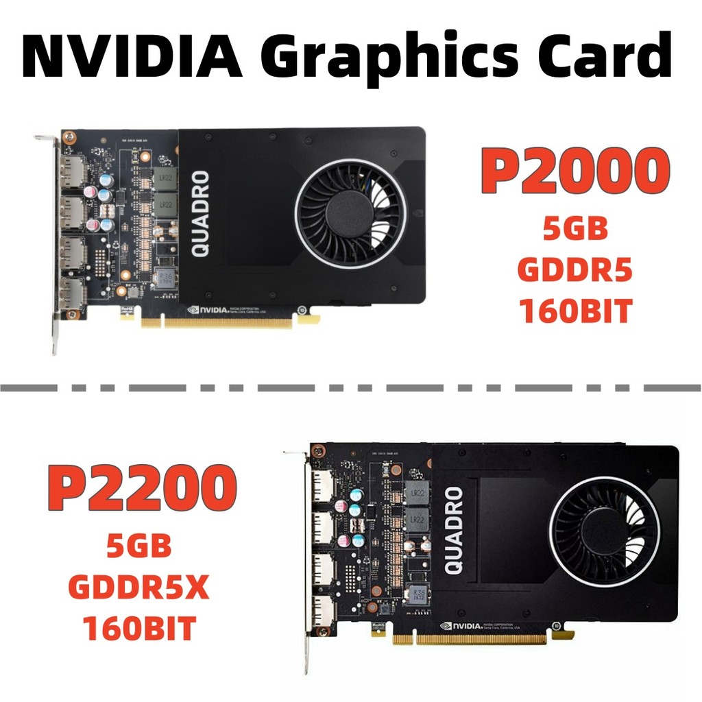 Placa Gráfica De Vídeo NVidia Quadro P2000 P2200 5GB GDDR5X PCI-E 4x DisplayPort | Shopee Brasil