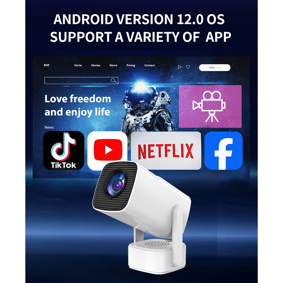 Optiprime Deluxe Projetor Inteligente Multimídia Portátil Home Theater ...