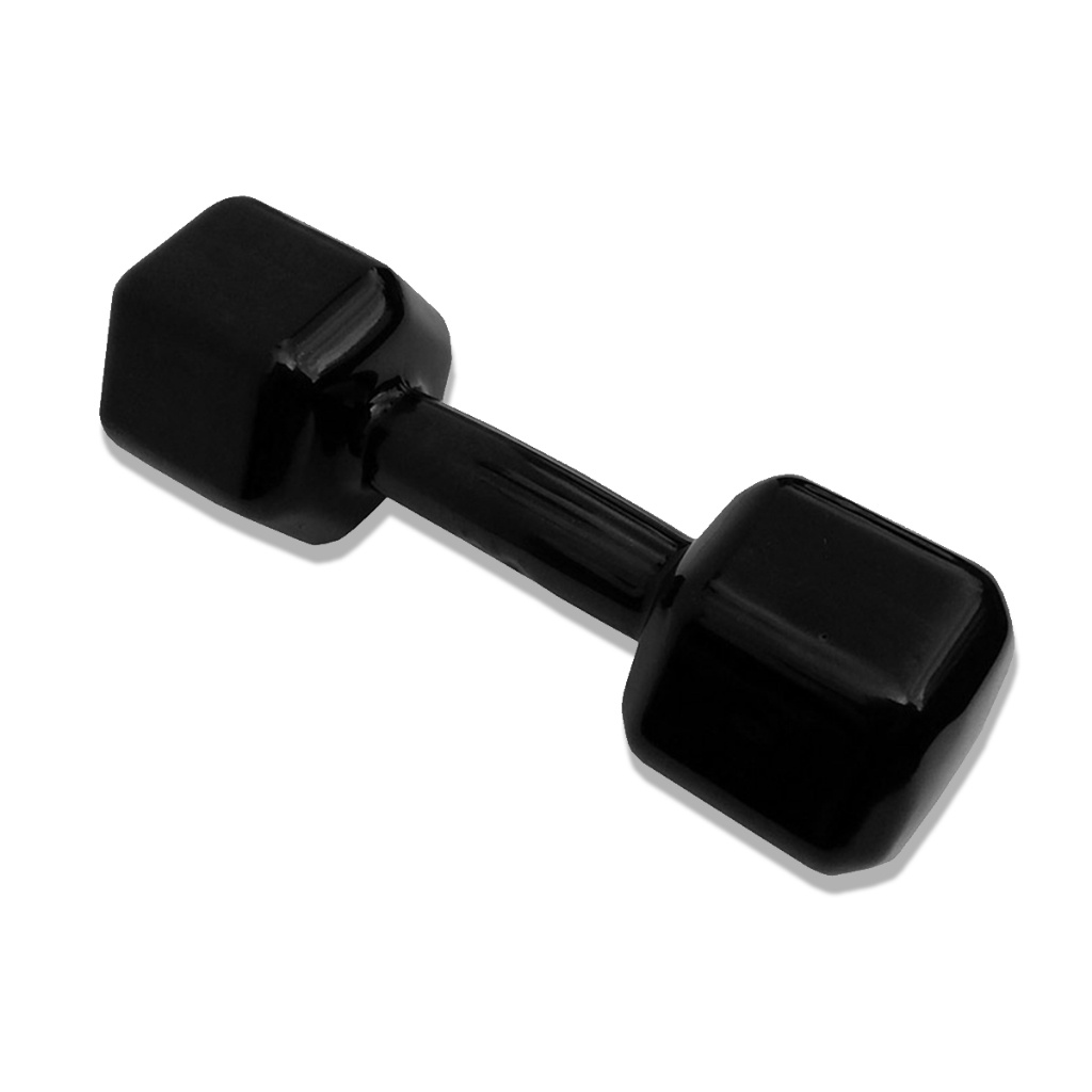 Halter Sextavado 5KG Emborrachado - Treino em Casa Musculação Academia ...