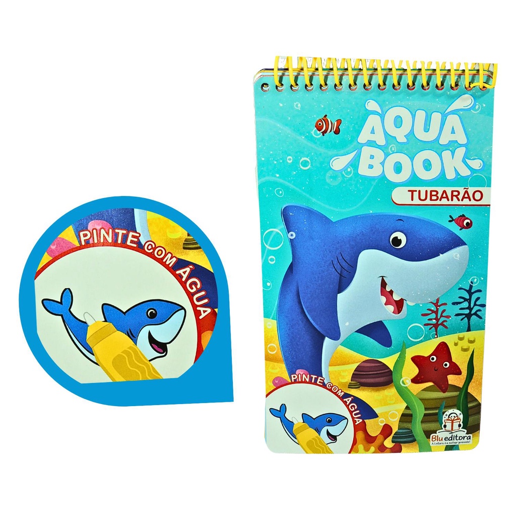 Aqua Book Tubarão Livro De Colorir Infantil-Pintura Com Agua | Shopee ...
