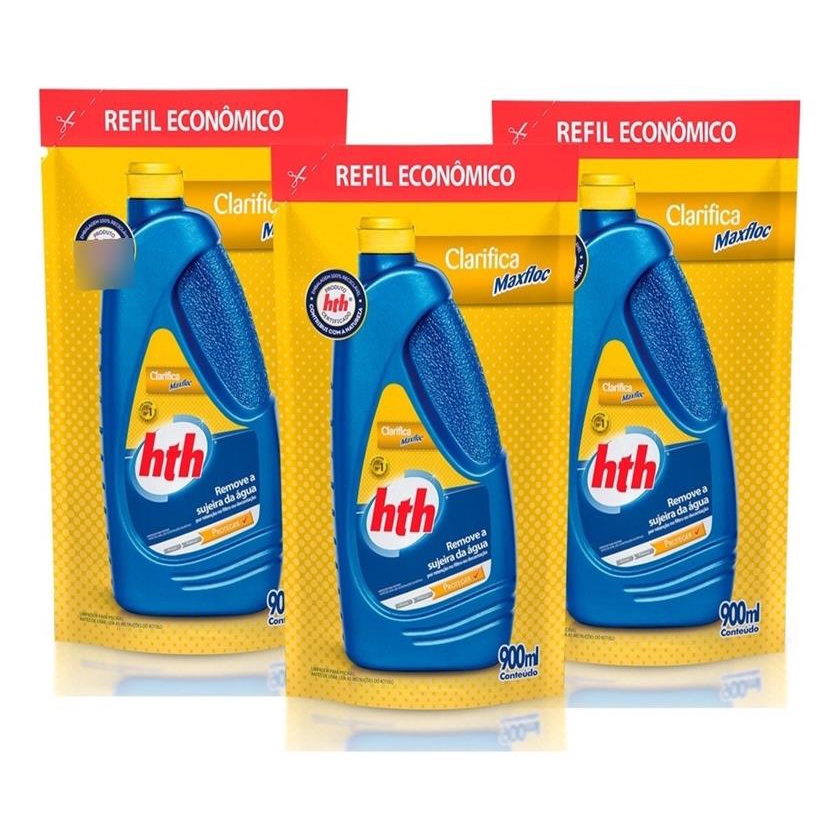Kit 3 Clarificante Maxfloc Hth Para Piscinas - Refil 900ml | Shopee Brasil