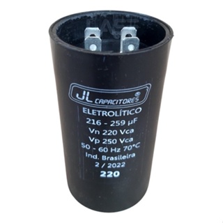 Capacitor Eletrolítico Partida Motores 216-259uF 220v 50-60hz 220vca ...