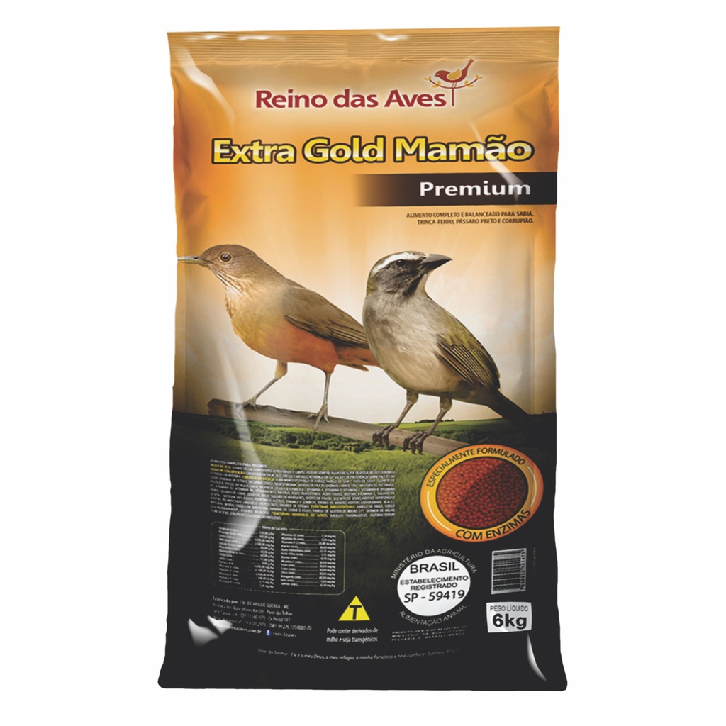 Extra Gold Mamao 6kg Extrusada - Reino Da Aves | Shopee Brasil
