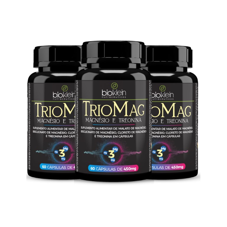 Kit 3x TrioMag Treonato e Treonina - 60 Cápsulas | Shopee Brasil