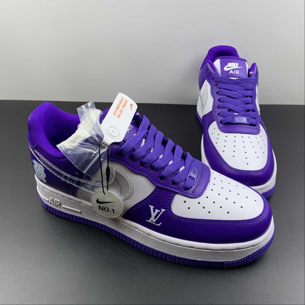 Nike Air Force Unisex Roxo 1 FORCE AIR LV Sapatos Casuais Ponta Baixa ...
