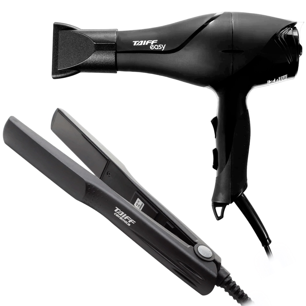 SECADOR DE CABELO TAIFF EASY 1700W + PRANCHA ALISADORA TAIFF CERAMICA ...