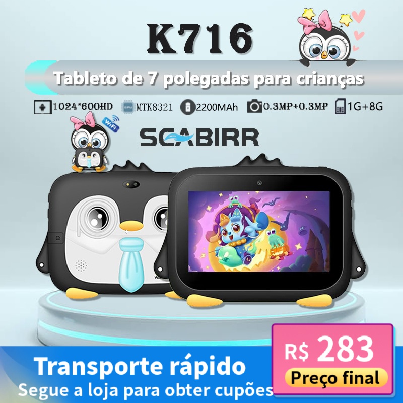 Tablet infantil K716 for 7 Polegadas Android 7 Toddler Proteção Dos ...