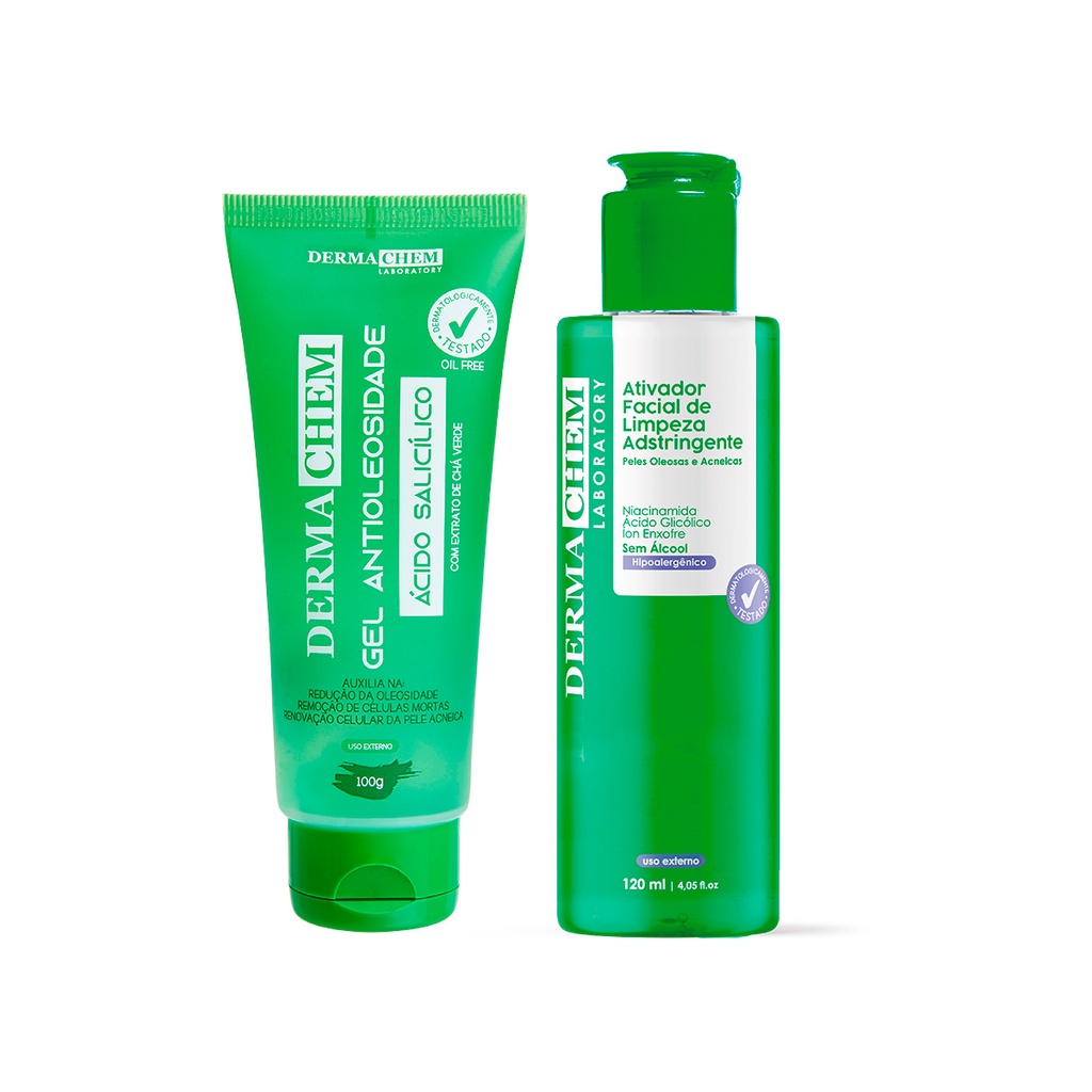 Dermachem Kit 2un - 1un Gel Facial Anti Oleosidade + 1un Ativador ...