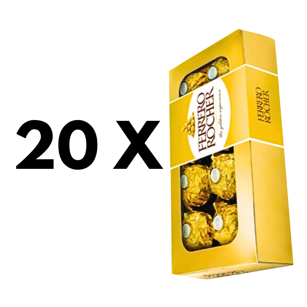 Chocolate Ferrero Rocher T8 - 20 Caixas Com 8 Bombons Cada | Shopee Brasil