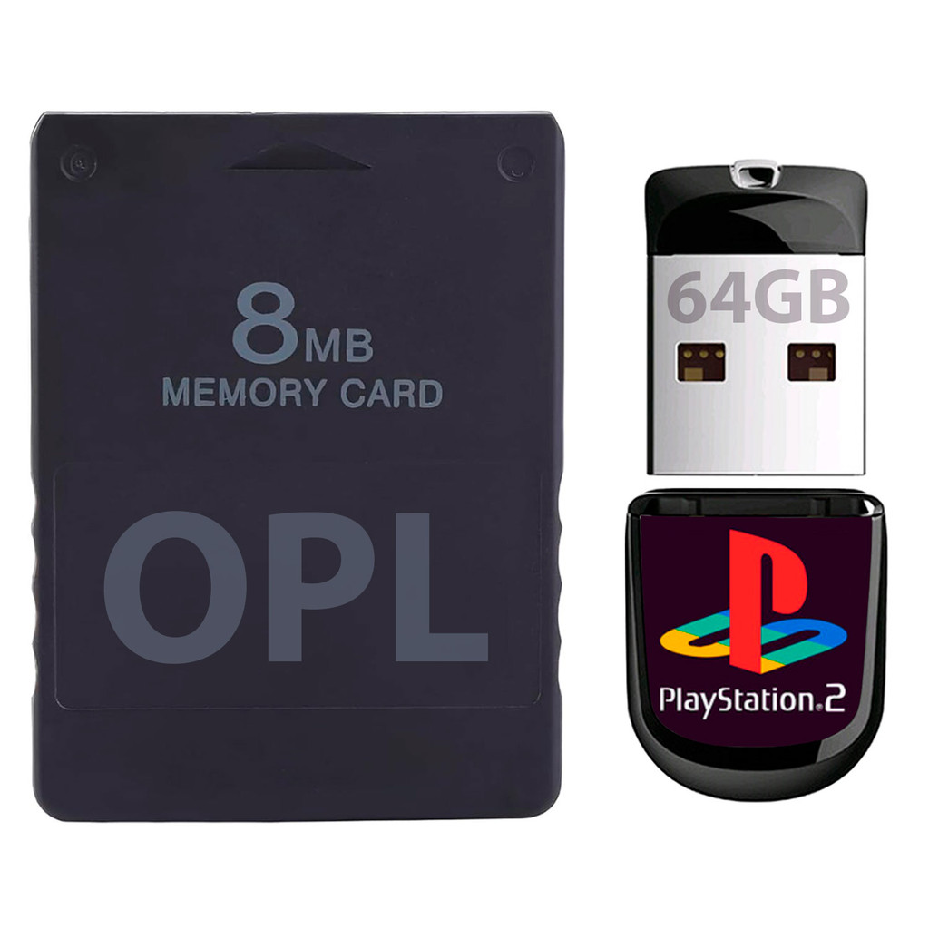 Kit PS2 OPL Memory Card + Pendrive 64 GB Com Jogos Fat Slim | Shopee Brasil