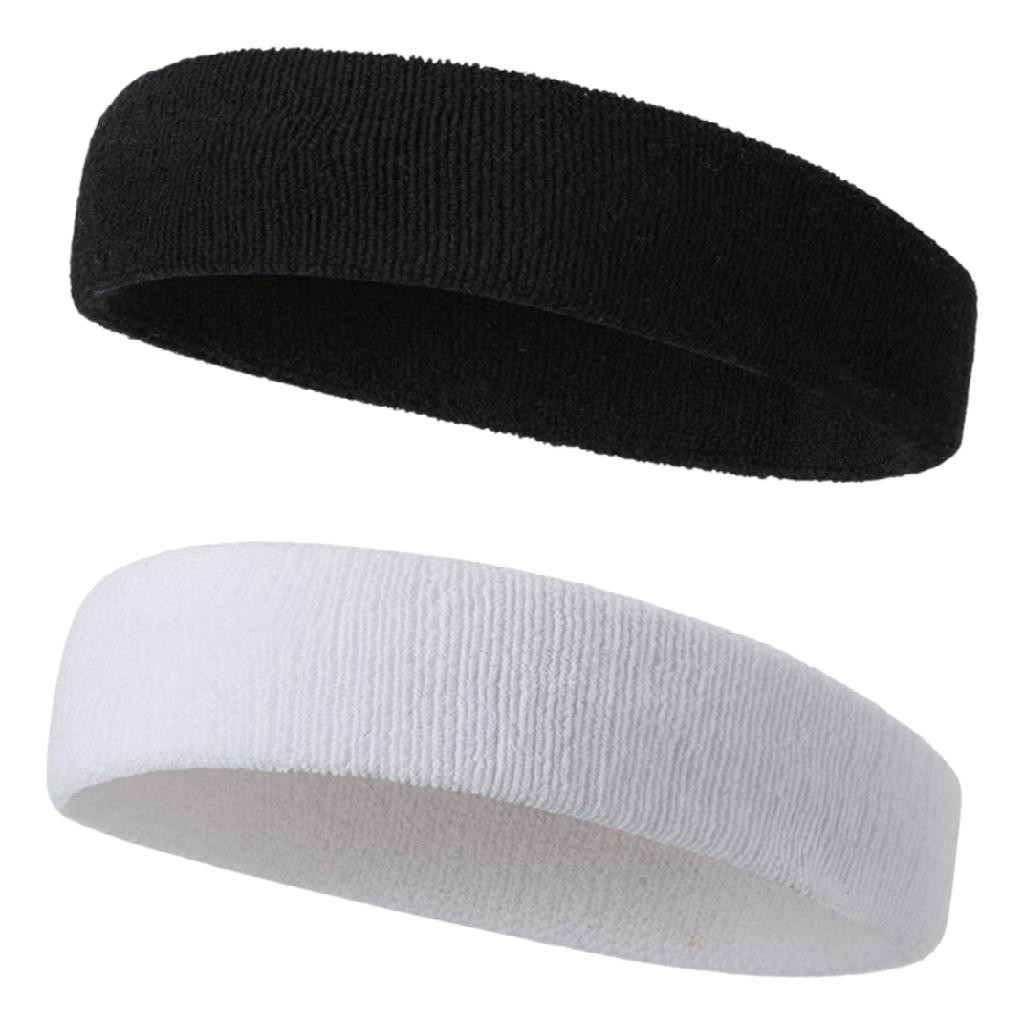 2 Testeira Faixa Preta Unissex Tamanho Único Absorção Suor | Shopee Brasil