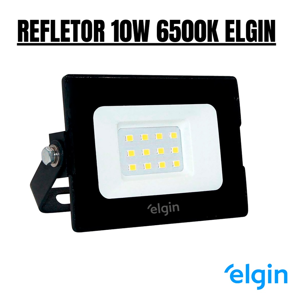 REFLETOR LED PROJETOR 10W IP65 6500K ELGIN | Shopee Brasil