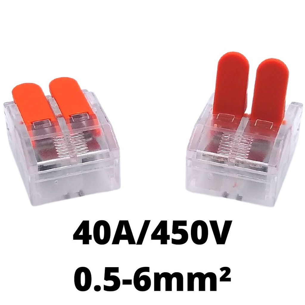 Conector Emenda Derivação Para Iluminação e Chuveiro 2 vias 6mm 40A ...