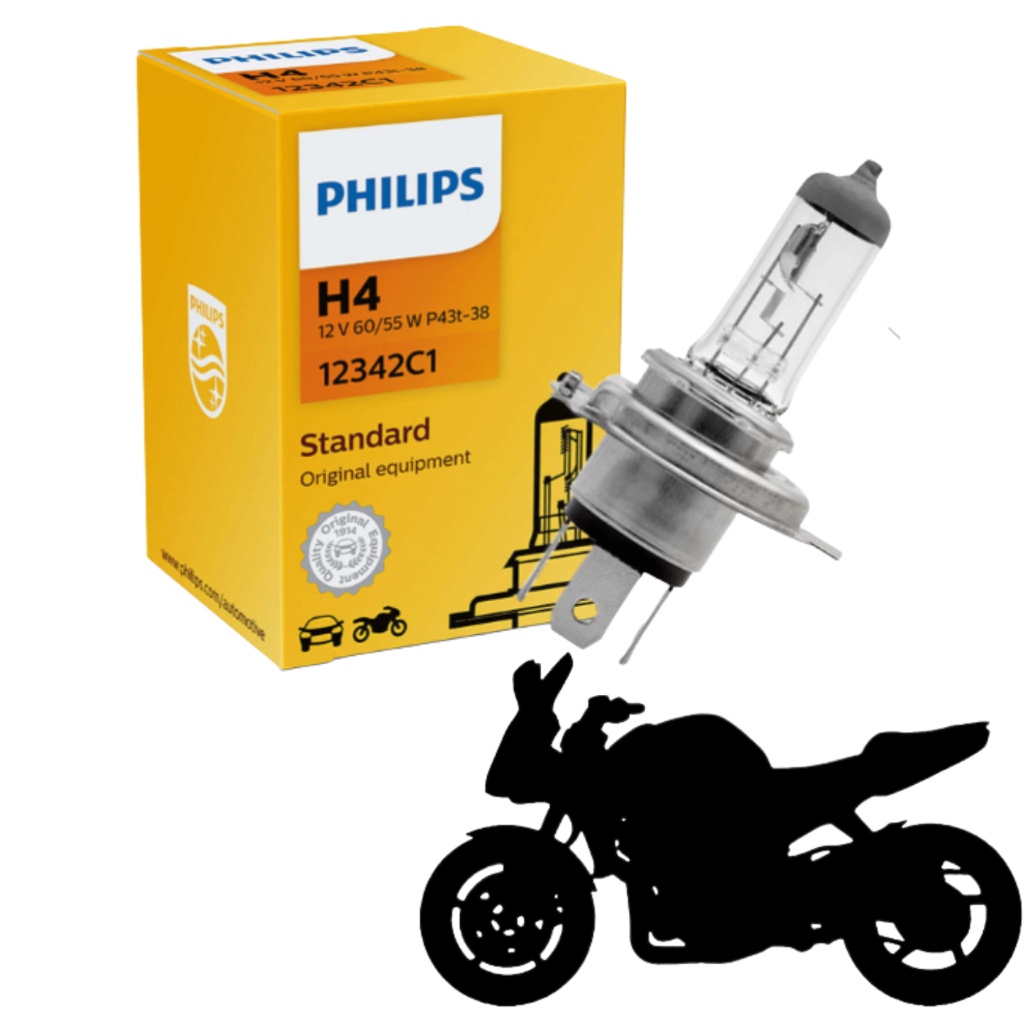 Lâmpada H4 Philips Original Halógena 12v para Motos | Shopee Brasil