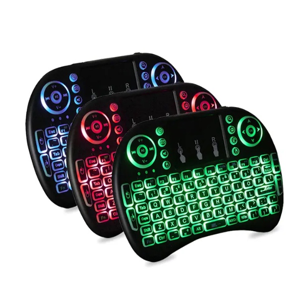 Mini Teclado Controle Sem Fio Iluminado 2.4ghz Smart TV TV Box PC ...