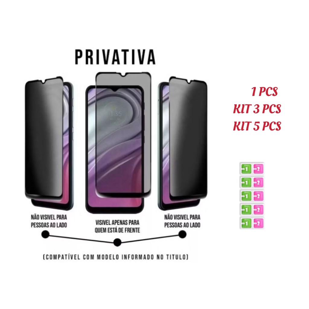 KIT película de vidro 3D privacidade para Samsung A02 A02s A03 A03s A03core A04E | Shopee Brasil