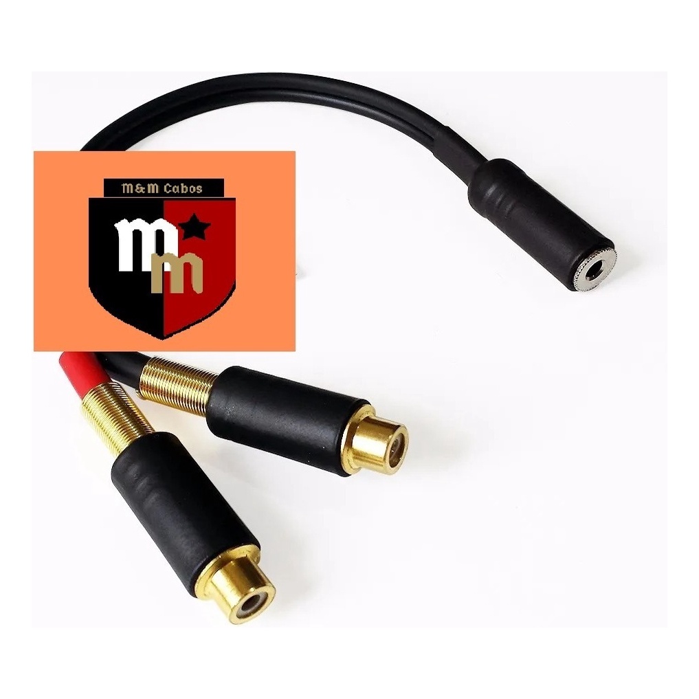 Adaptador Jack P2 + 2 Jack Rca (todos Fêmea) Estéreo De 20cm | Shopee ...