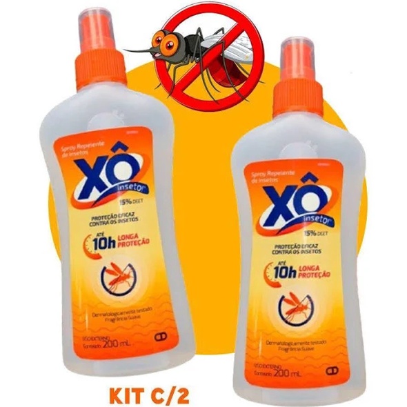 Kit 2 Spray Repelente Spray Xo Inseto 200ml Cimed | Shopee Brasil