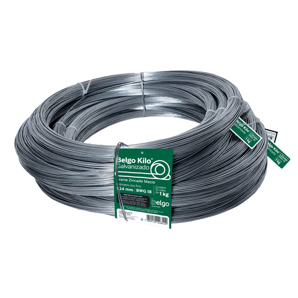 Arame galvanizado Belgo Kilo 1,24 - 1kg | Shopee Brasil