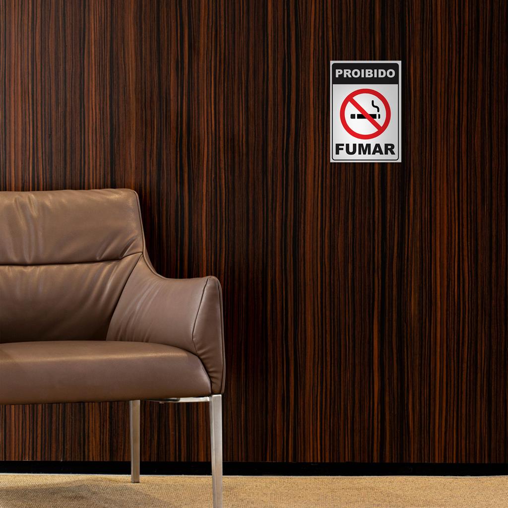 Kit 2 Adesivos de Sinalizacao Proibido Fumar 14x20cm - Vinil Branco ...