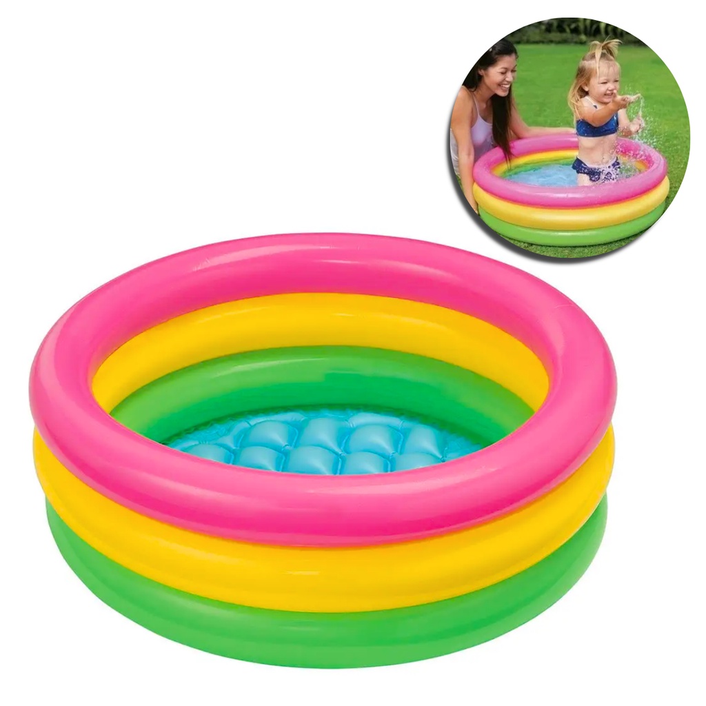 Piscina Inflável Infantil 20 Litros Colorida Crianças 60 x 25cm Redonda ...