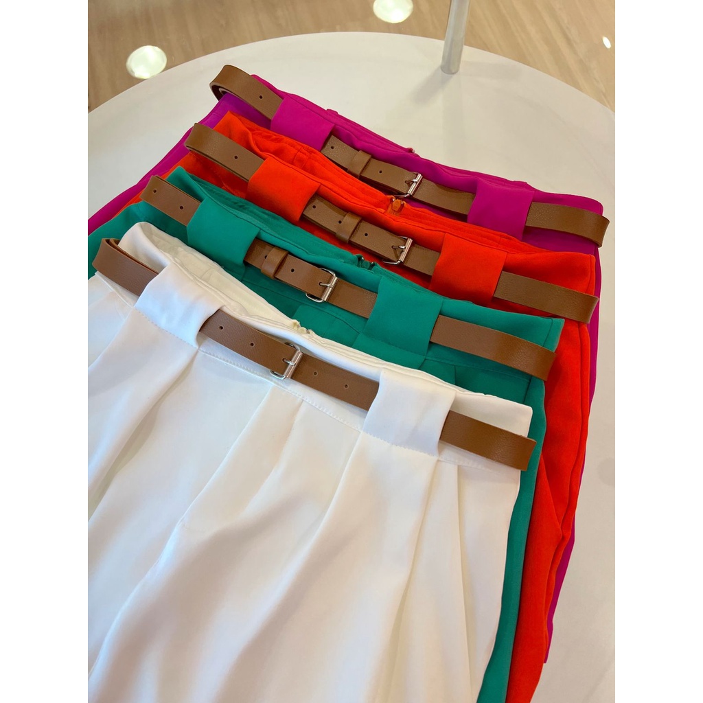 Short Saia Cinto Marrom PMG | Shopee Brasil