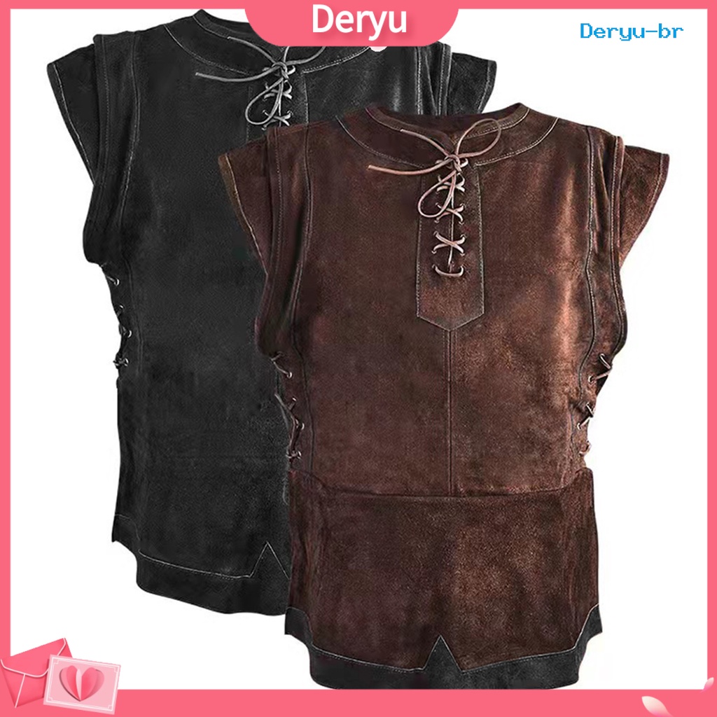 Archer [deryu] Homens Colete Punk Medieval Vikings Cosplay Traje De ...