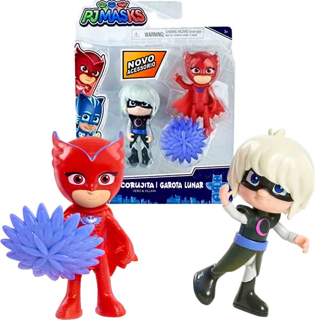 PJ Masks Mini Bonecos Garota Lunar e Corujita - Herói e Vilão ...