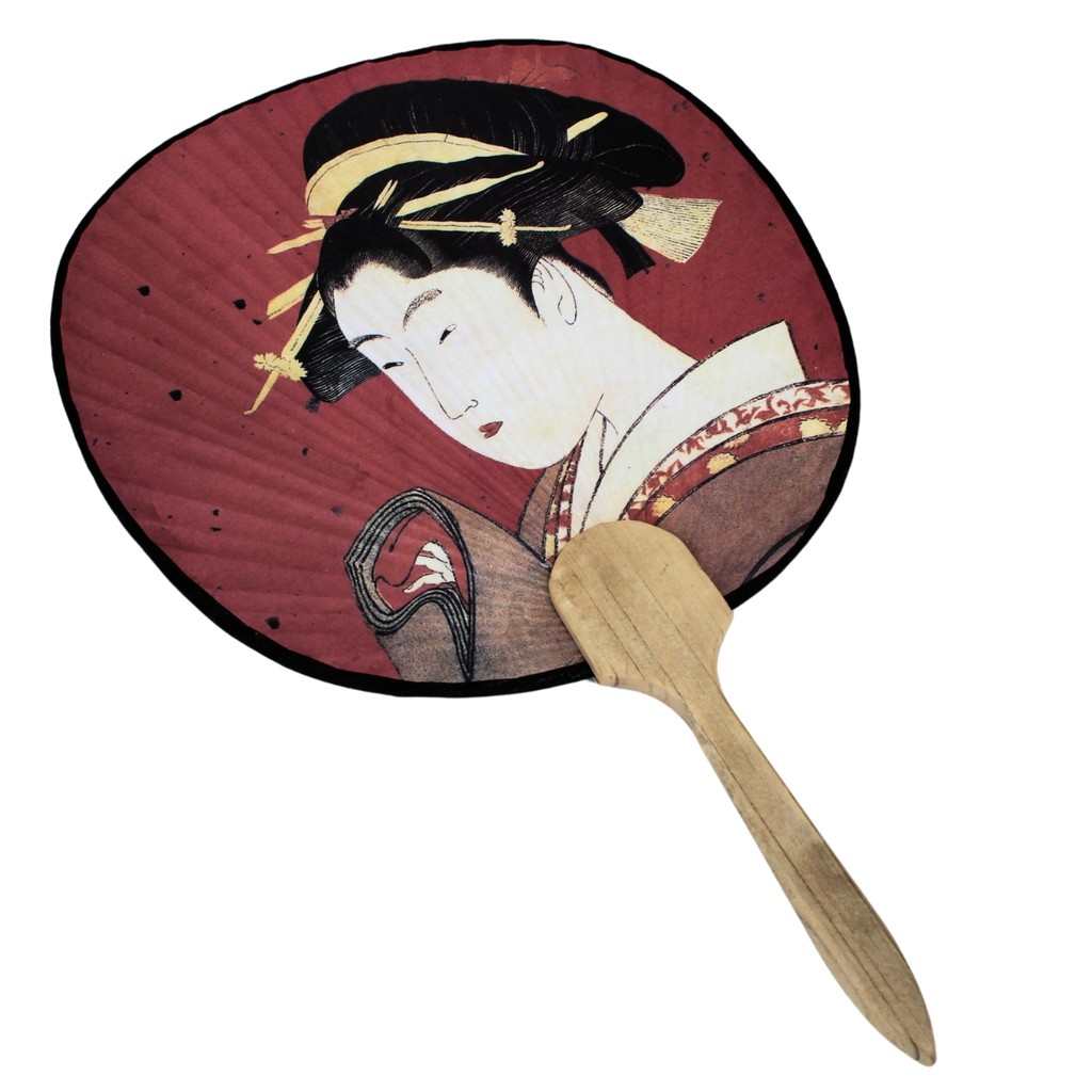 Leque Oriental Tradicional Papel Gueixa Ventarola 23cm x 36cm ...
