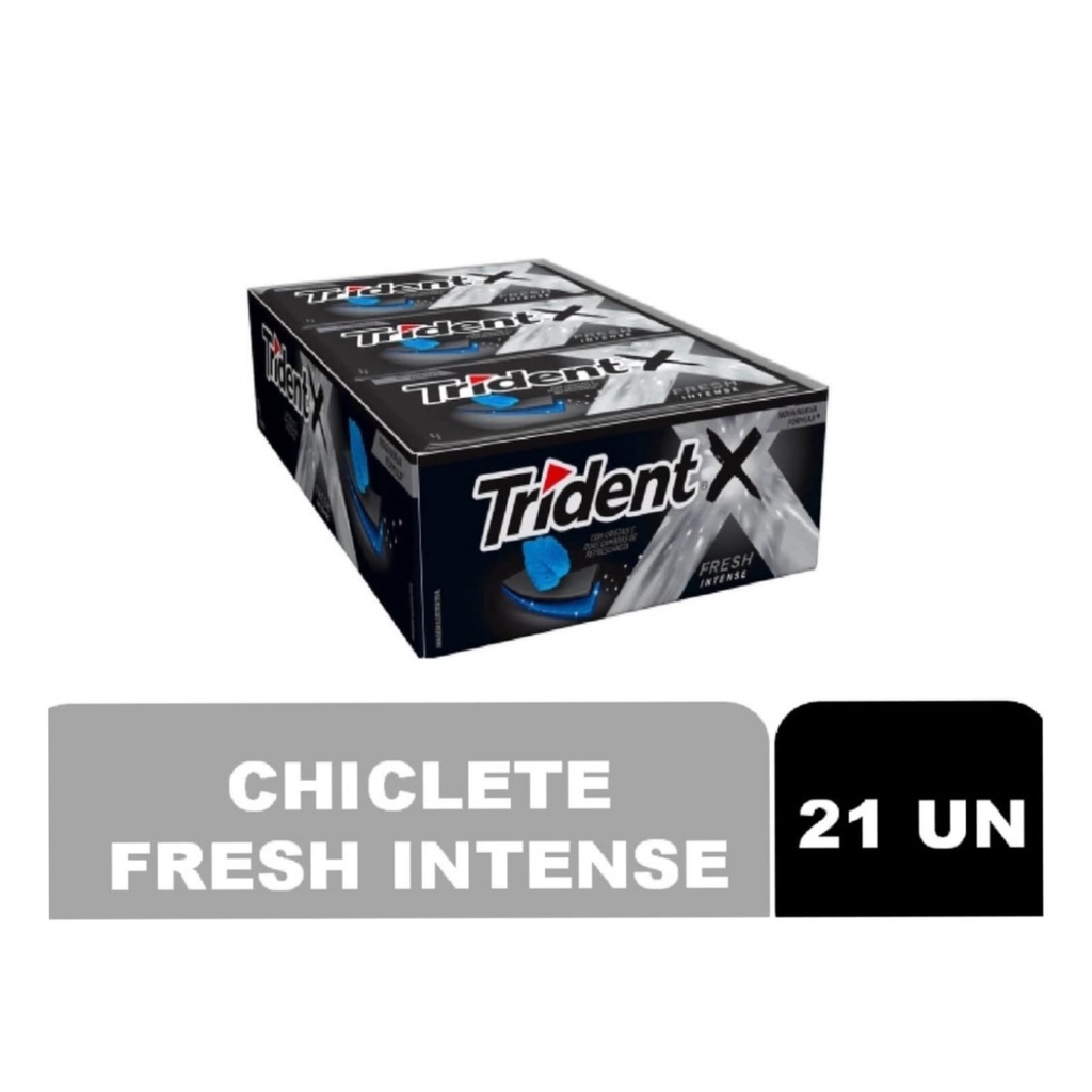 Display 168g (c/ 21) Chiclete Fresh Intense Trident 5 de 8g | Shopee Brasil