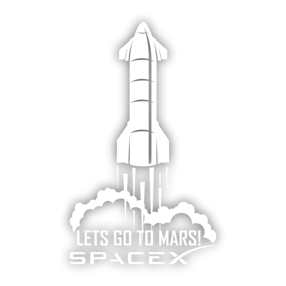 Adesivo Starship Spacex - Lets go to Mars - Recortado | Shopee Brasil