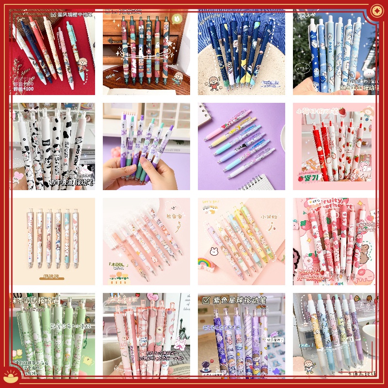 Caneta Push Type Signature pen/Cartoon Gel Criativa Coreana Japonesa ...