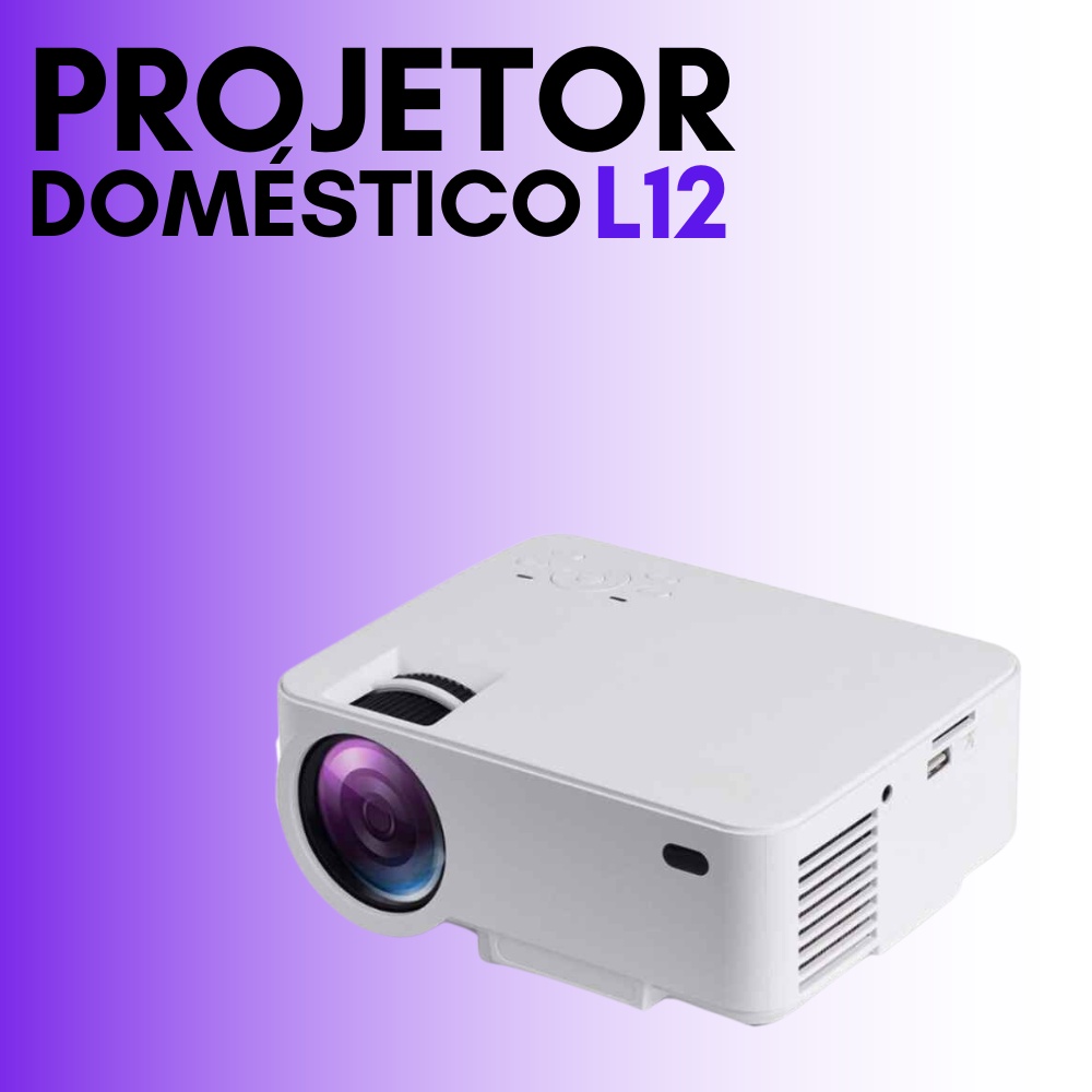 Mini Projetor Portátil L-12 T5 Data Show Retro Led Hd 1080p - Faz a Boa!